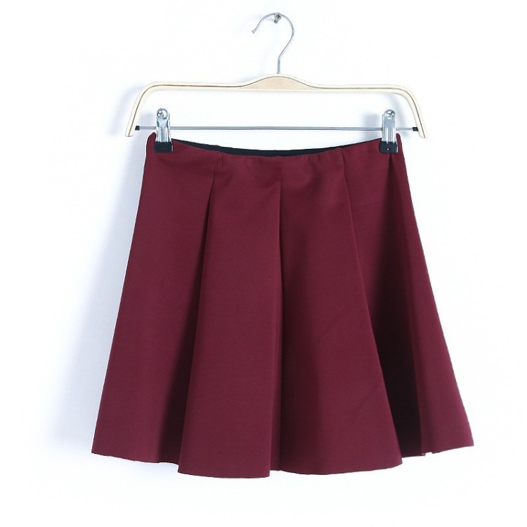 Solid Color Joker Bell-shaped Bust Pleated Skirt [#1608] on Luulla