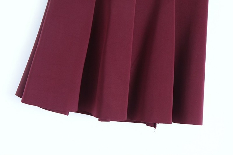 Solid Color Joker Bell-shaped Bust Pleated Skirt [#1608] on Luulla